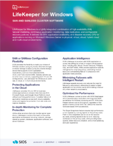 LifeKeeper for Windows - SIOS Technology Corp.